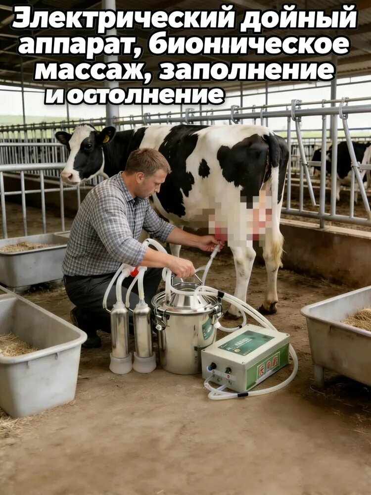 Небольшой электрический доильный аппарат, импульсный, для коров и коз, домашний молокоотсос, работа от сети и аккумулятора