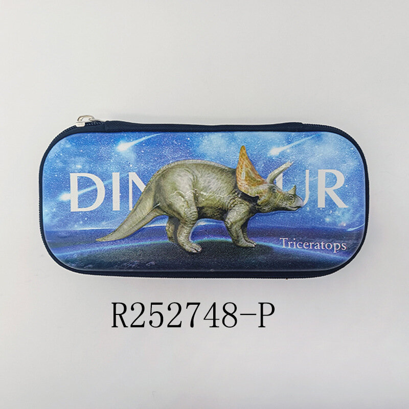 Канцелярский пенал Xigua Taro 3D Night Light для мальчиков младших классов, трехслойный, большой вместимости, с изображением динозавра, из ЭВА.