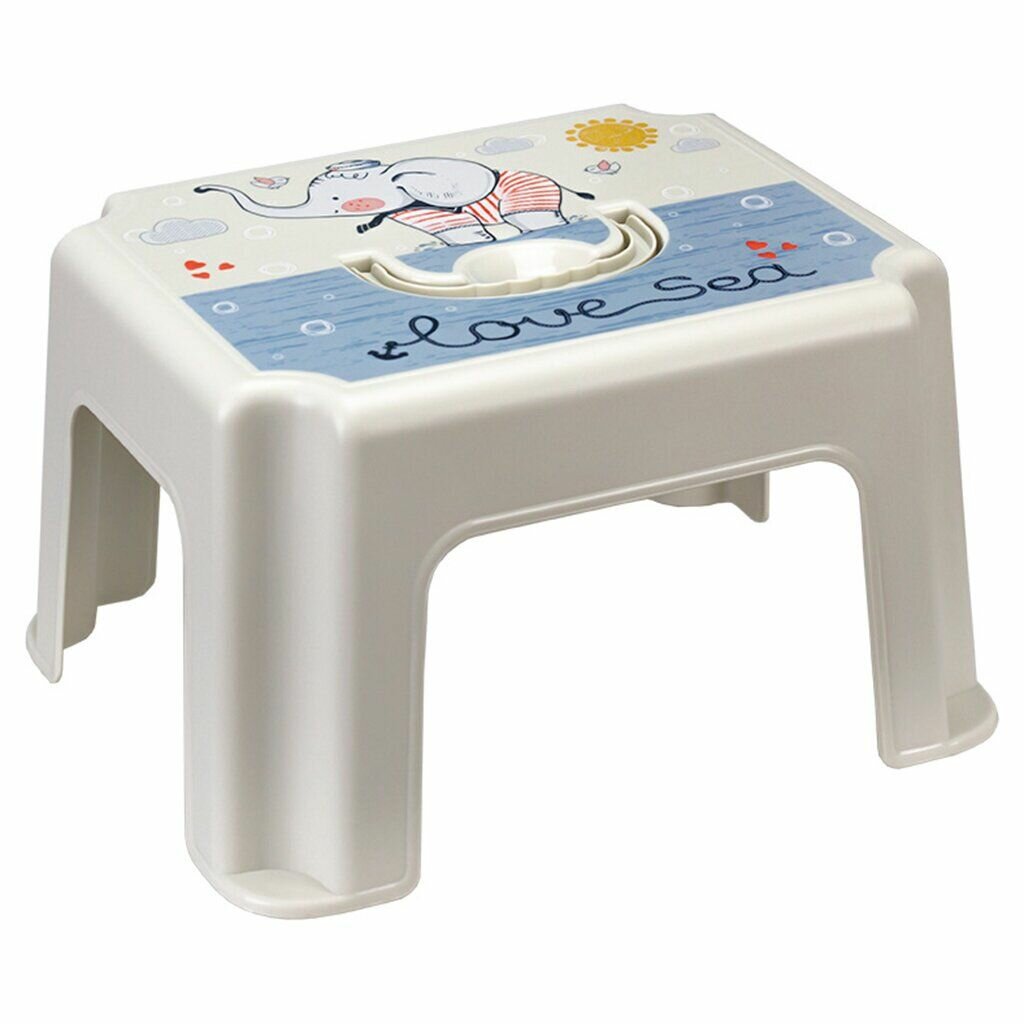 Табурет детский IDEA пластиковый, Слоник, с ручкой, 26х31х19 см