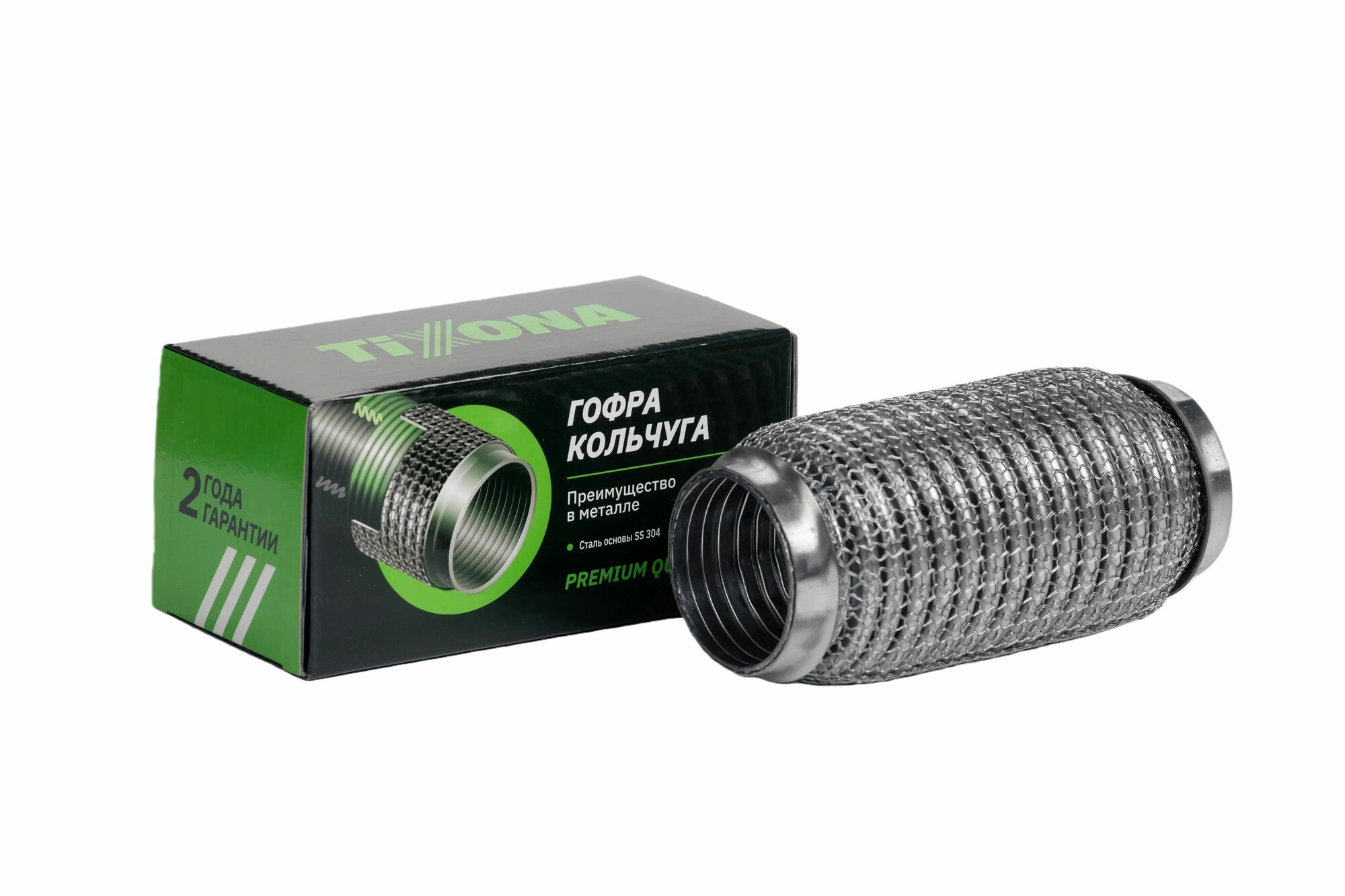 Гофра глушителя TIXONA P50150WM Universal 50х150 мм Steel AISI 304 Wire mesh, interlock кольчуга