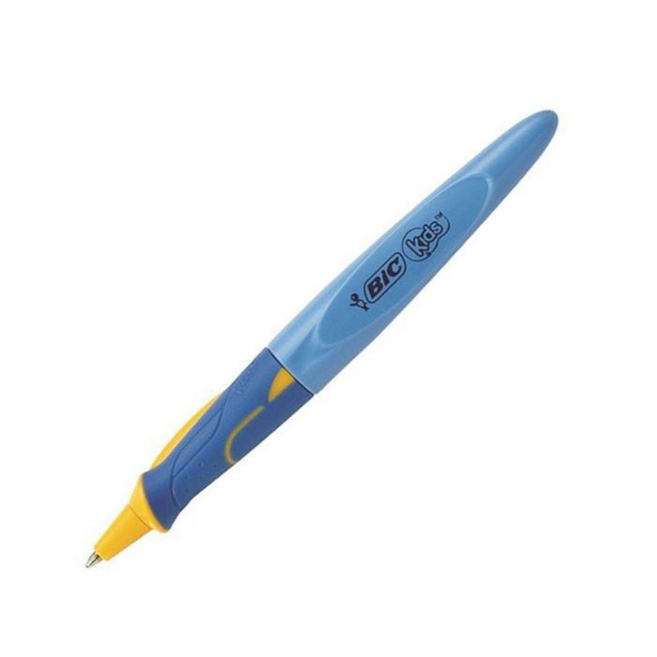 Ручка шариковая автоматическая Bic KIDS BPTWIST синяя 1 мм, сини круглы корпус, грип