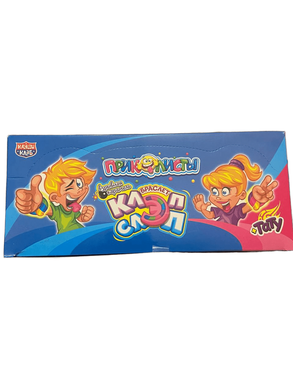 Взрывная карамель с тату "Клэп Слэп Браслет "/ сладости детские, блок 30 шт. / 1 шт. 1 грамм+ переводка