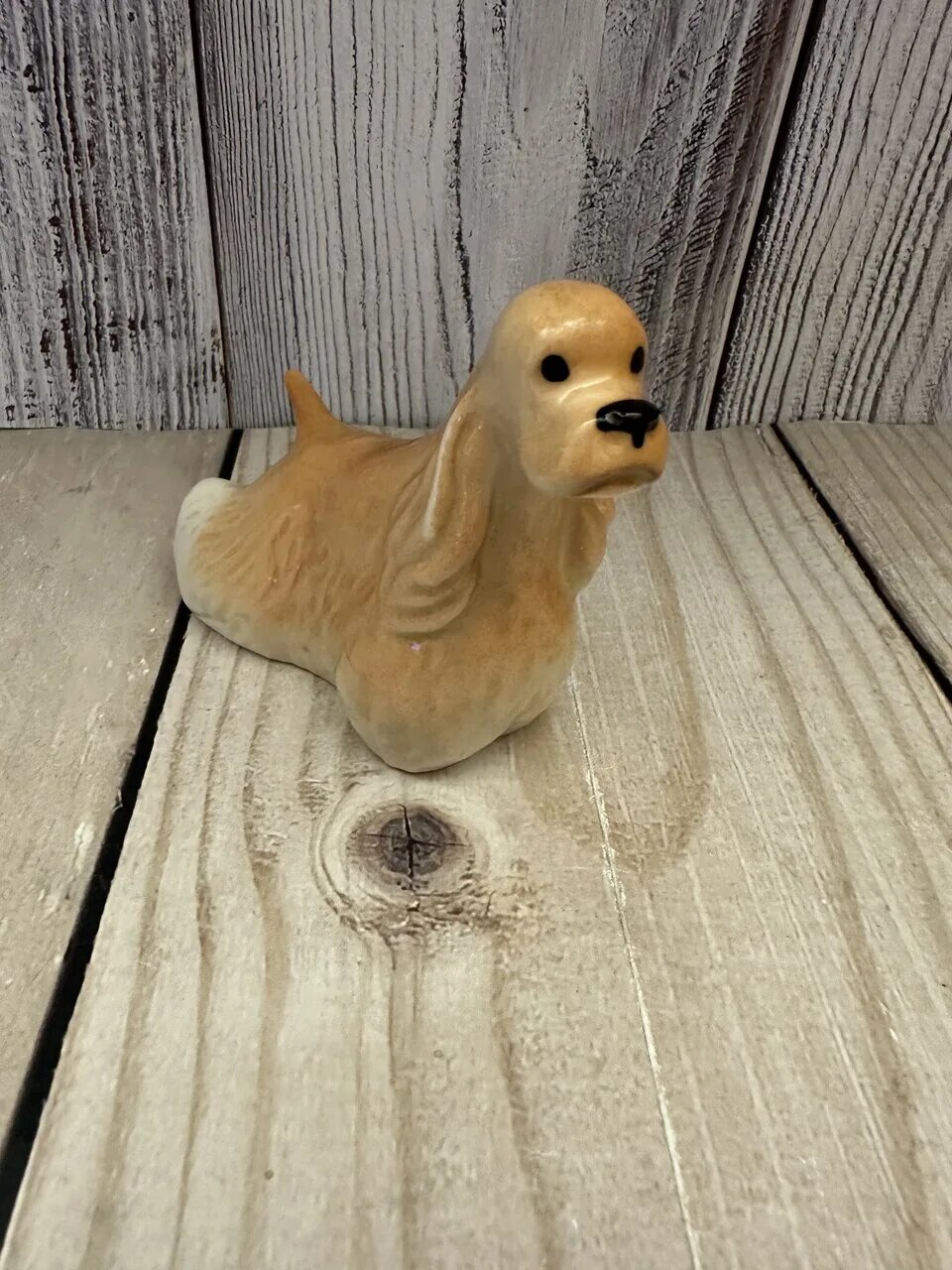 Статуэтка Спаниель Фарфор Лфз 70 годы винтажная коллекционная