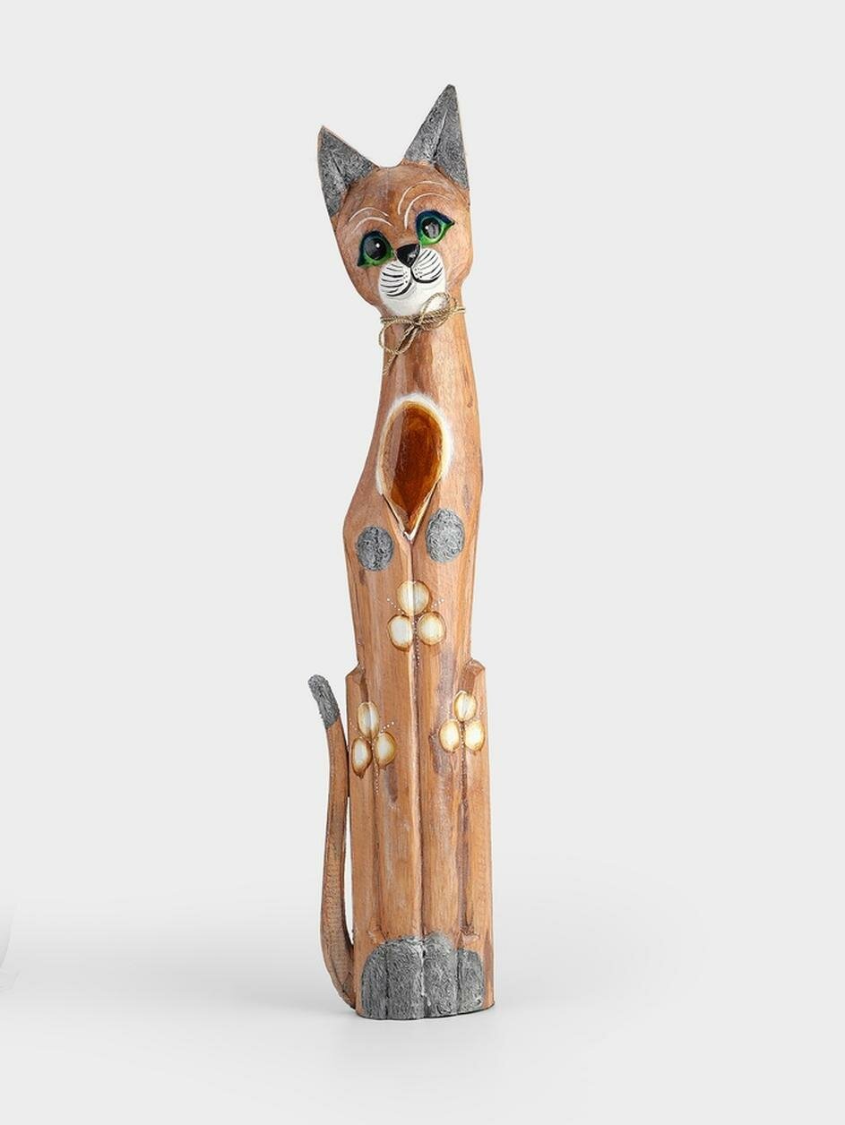 Статуэтка Сима-ленд "Кошка", дерево албезия, серия Indonesian style, 80см