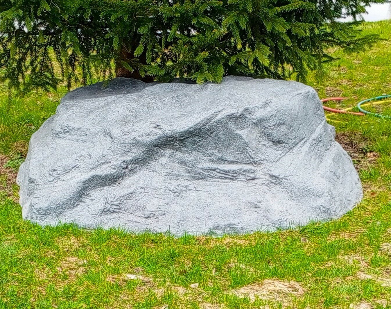 Камень декоративный валун стеклопластик "Большой", серый, 150 см