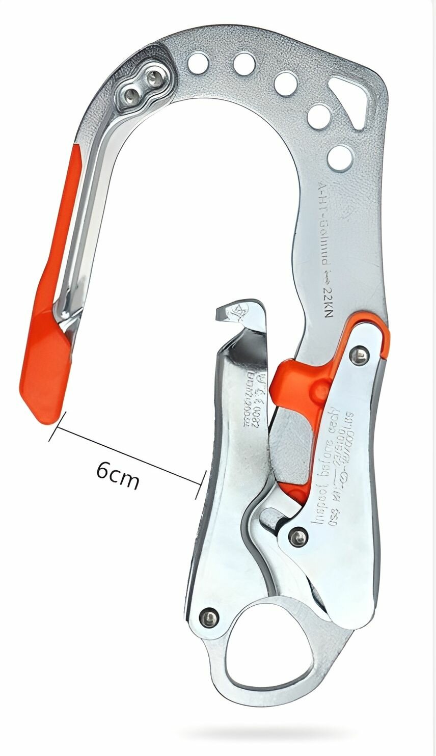 Карабин монтажный с блокировкой безопасности 22 kN алюминиевый