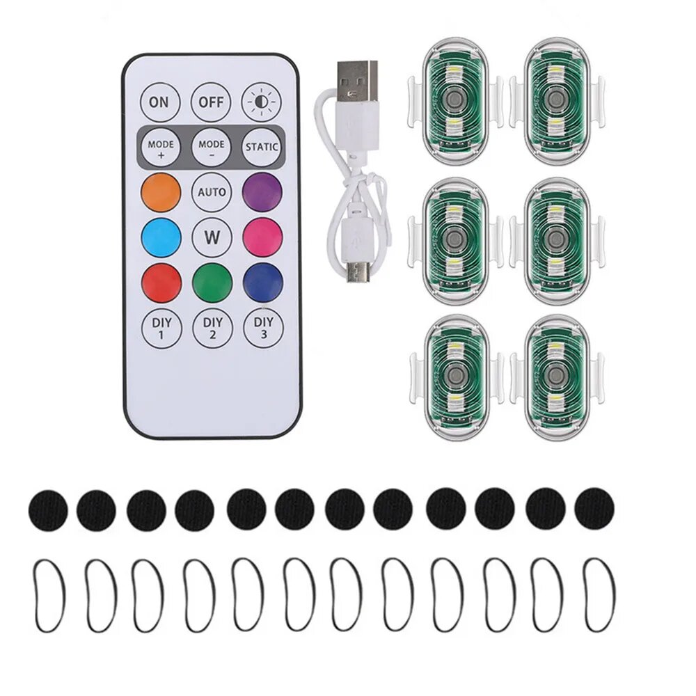 8-цветный USB стробоскоп для мотоцикла, RGB светодиодные вспышки