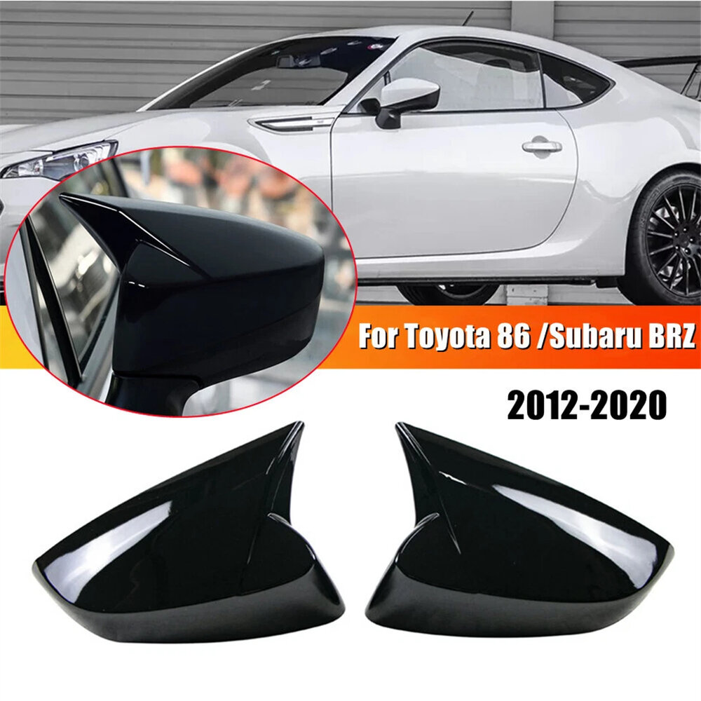 Gloss Black Horn Style Side Mirror Cover Cap For Toyota 86 Subaru BRZ 2012-2020