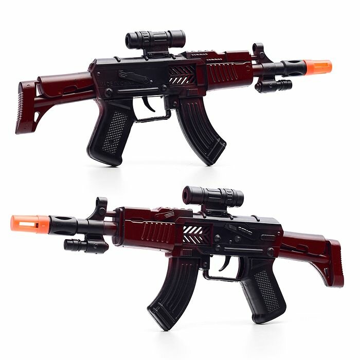 Автомат-трещотка Oubaoloon "В бой", пластмасса, от 3 лет, в пакете