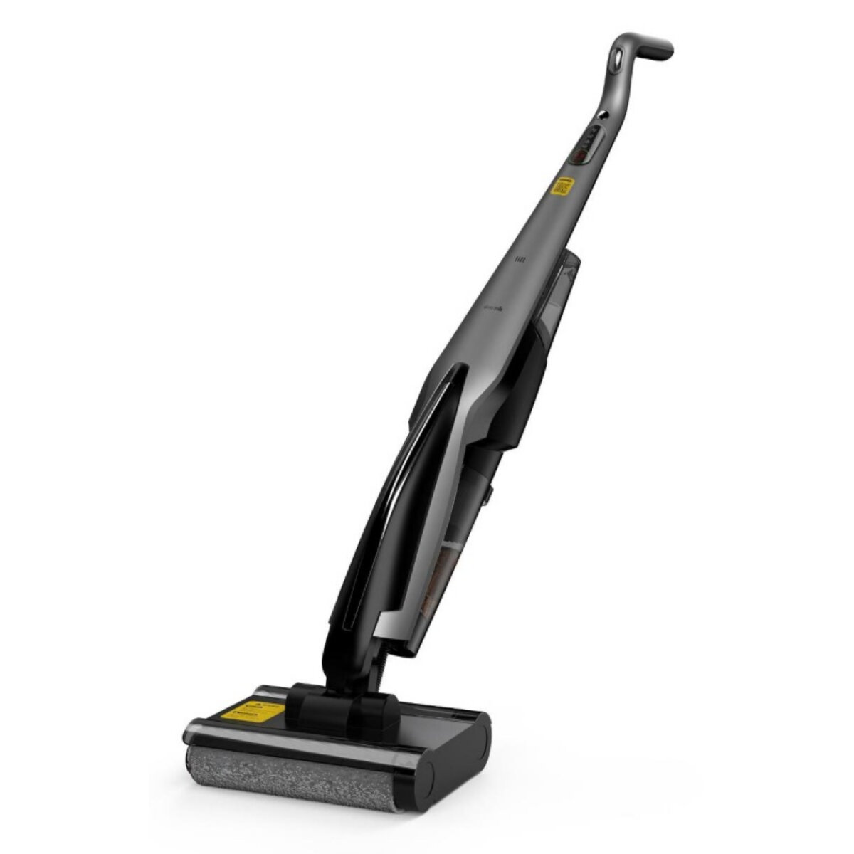 Моющий вертикальный беспроводной пылесос Deerma DEM-VX96W, работа до 30 минут, станция самоочистки, мощный, 2 моющих ролика, LED-дисплей, черный