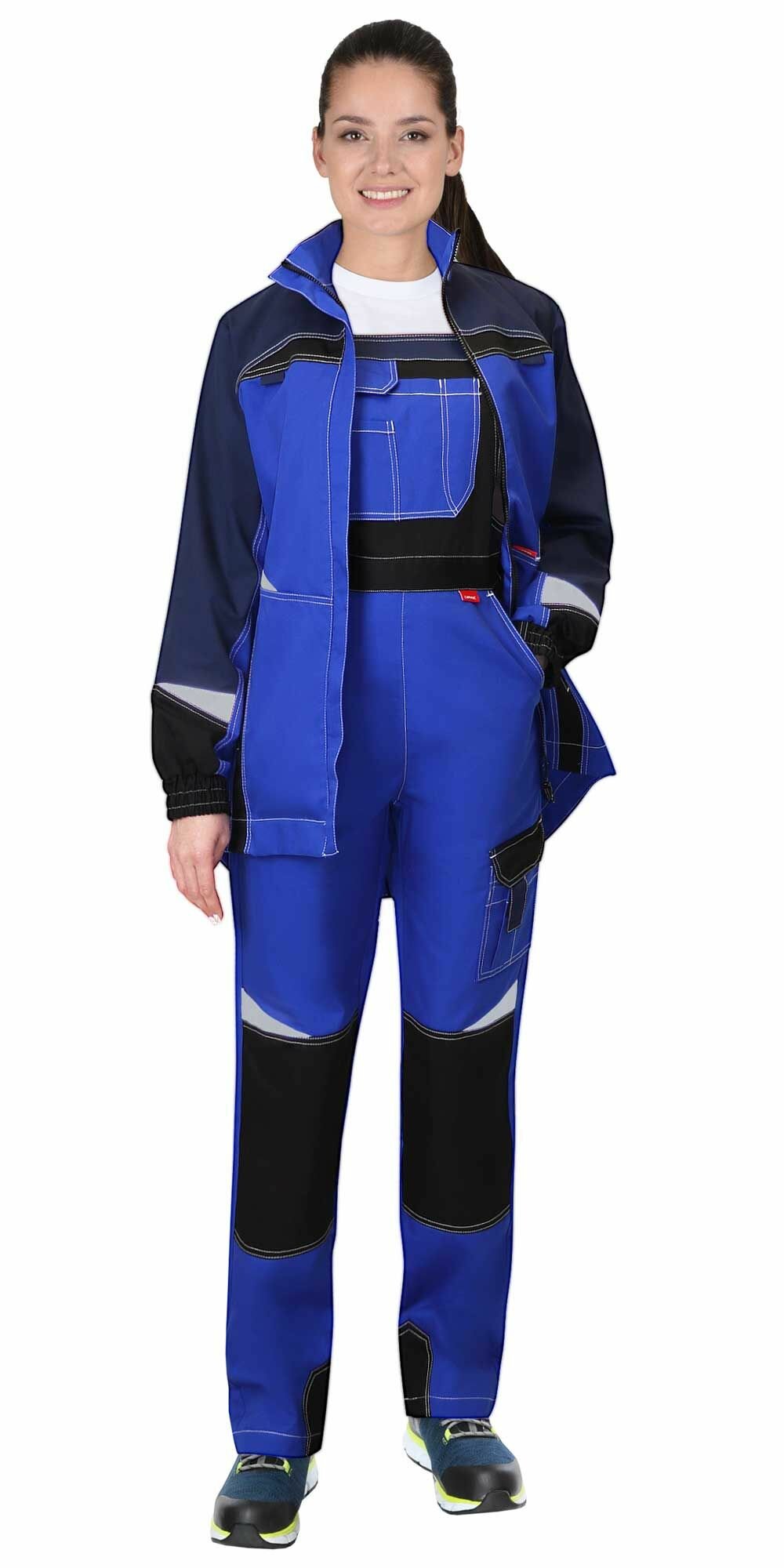 Костюм женский летний СИРИУС-ФАВОРИТ-МЕГА куртка, п/к васильковый с т. синим
