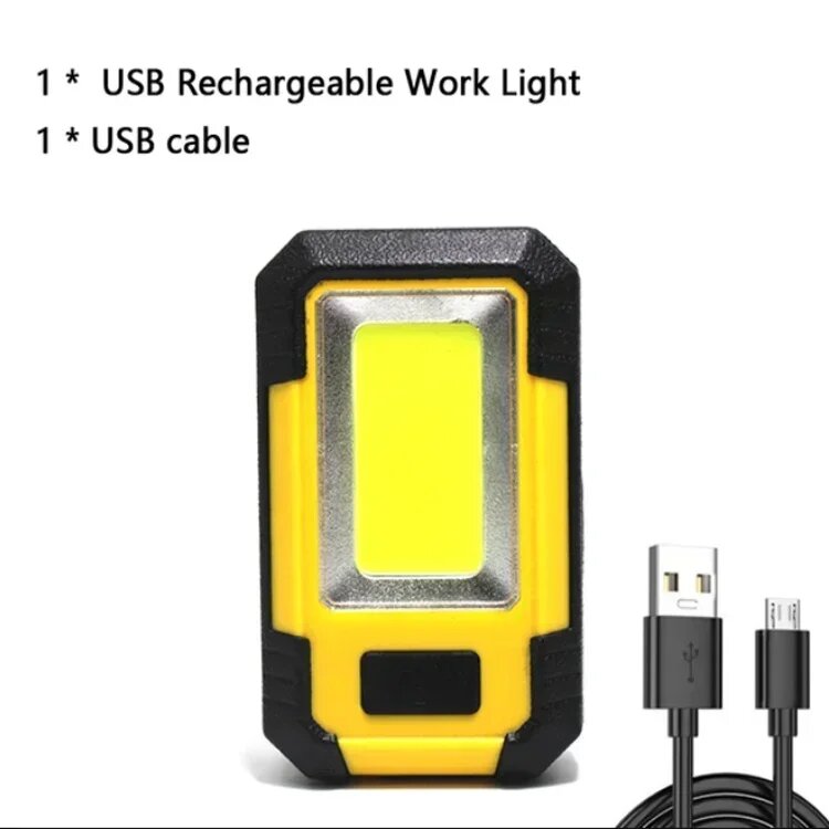 Портативный USB перезаряжаемый фонарь, желто-черный