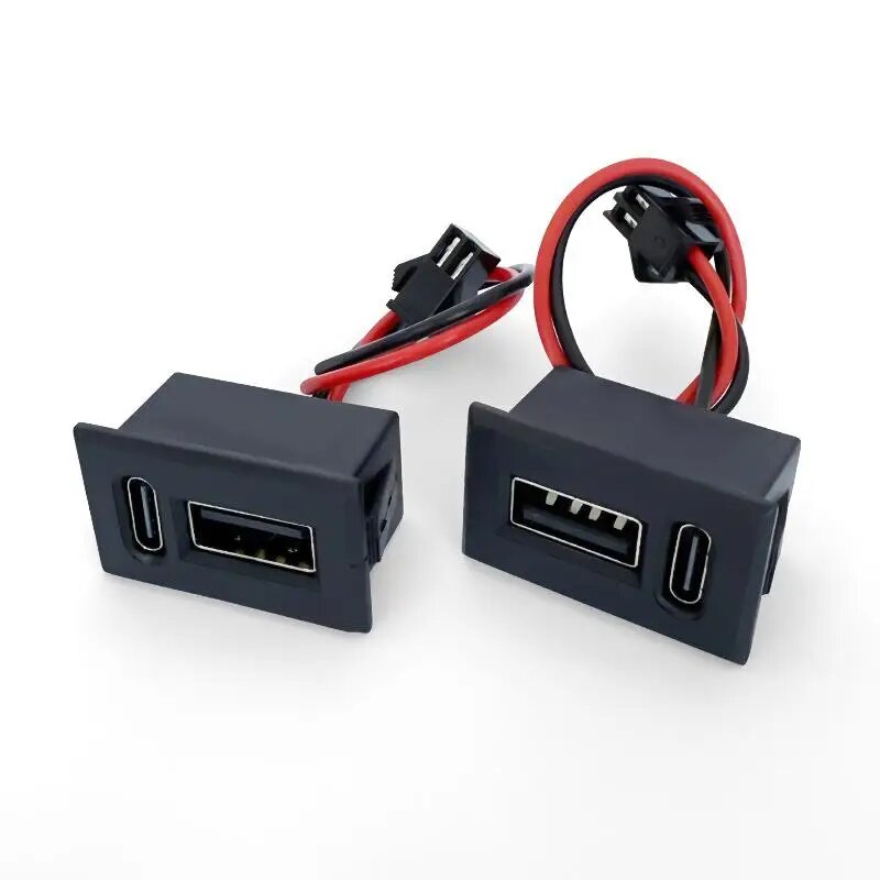 USB-гнездо типа C, двухслойная розетка, розетка для зарядки лампы, розетка для телефона с кабельным разъемом — фото 1