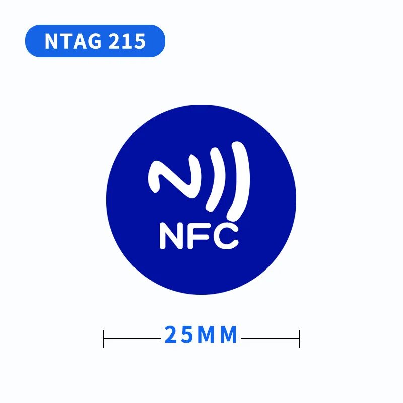NFC метка NTAG 215, синяя, 25 мм