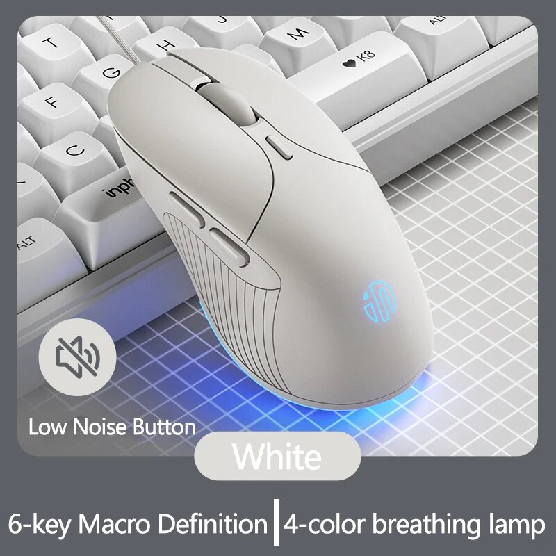 Беспроводная мышь INPHIC B2 White с подсветкой