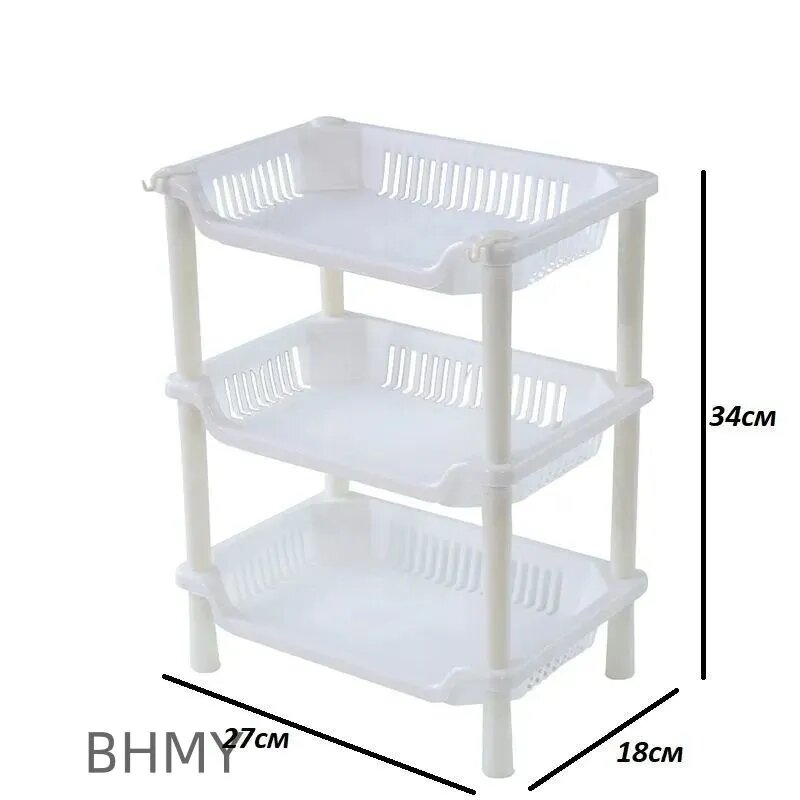 Этажерка, 3 секц, Полипропилен, 27х18х34 см