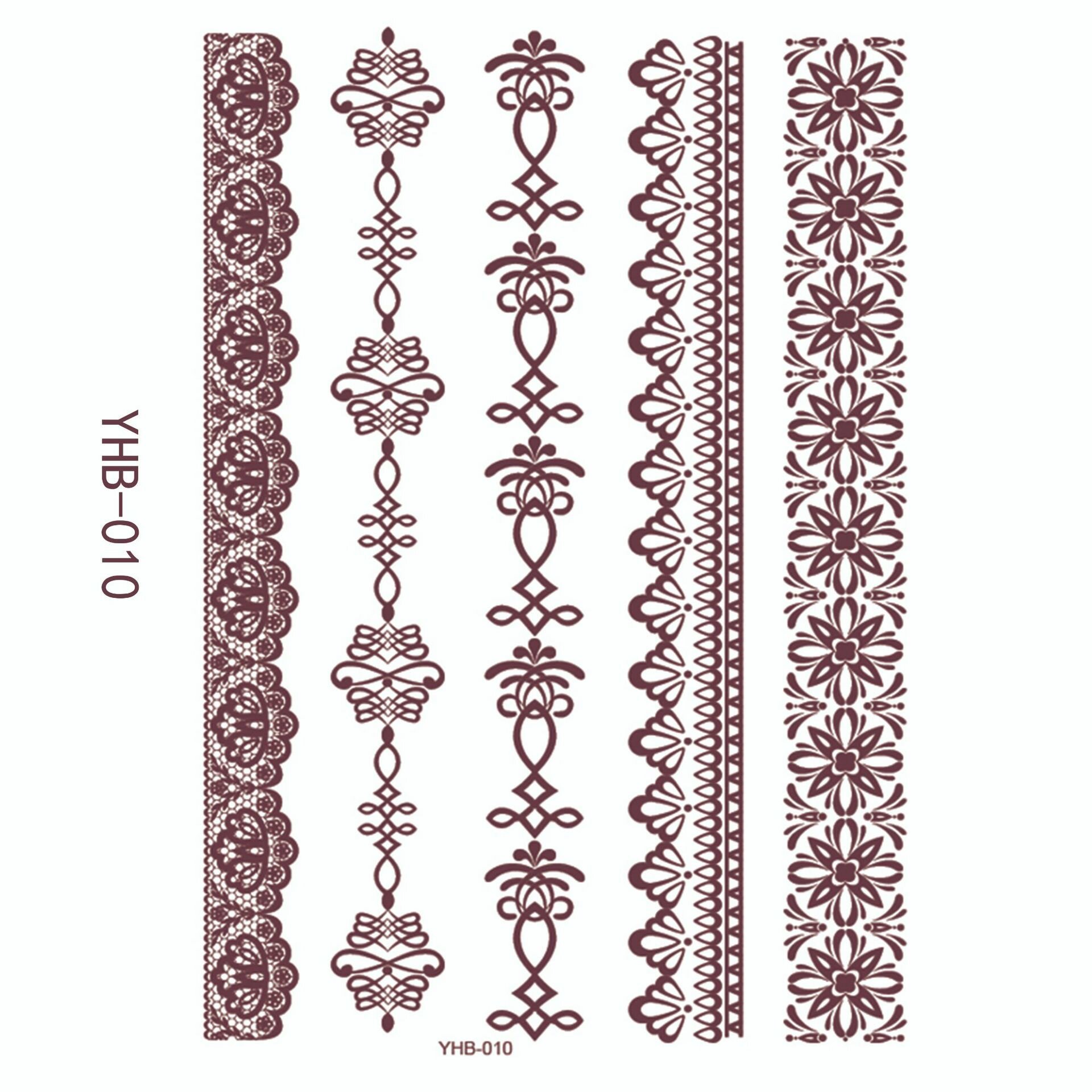 Временные татуировки хной в европейском и американском стиле, временные татуировки белого, черного и красного цветов, высококачественные временные татуировки для рук и предплечий.