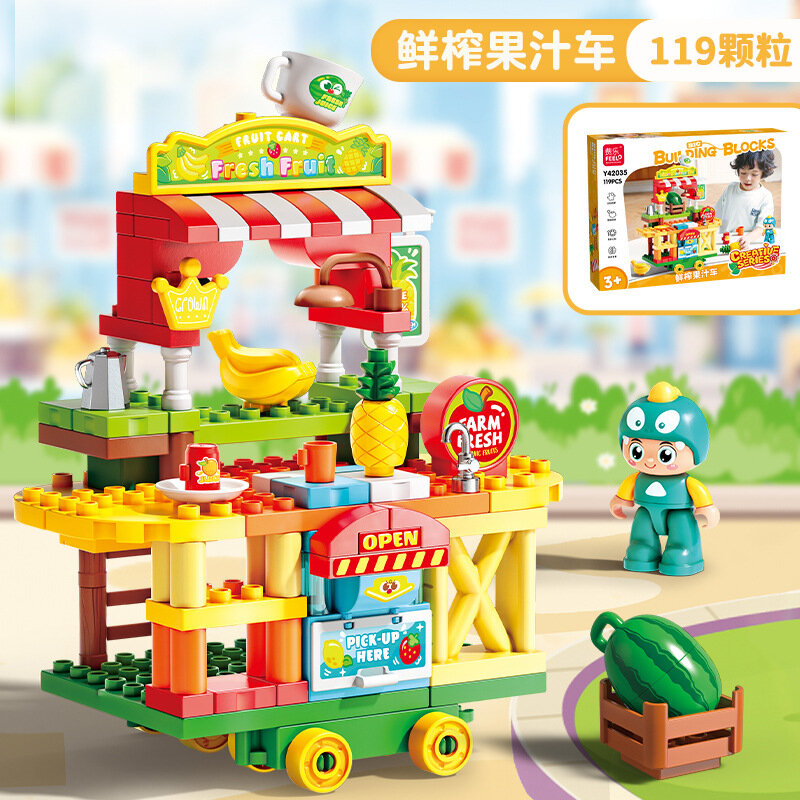 Конструктор Feile Villa Street Scene для ролевых игр, образовательная карусель, строительные блоки для девочек, оптовая продажа.