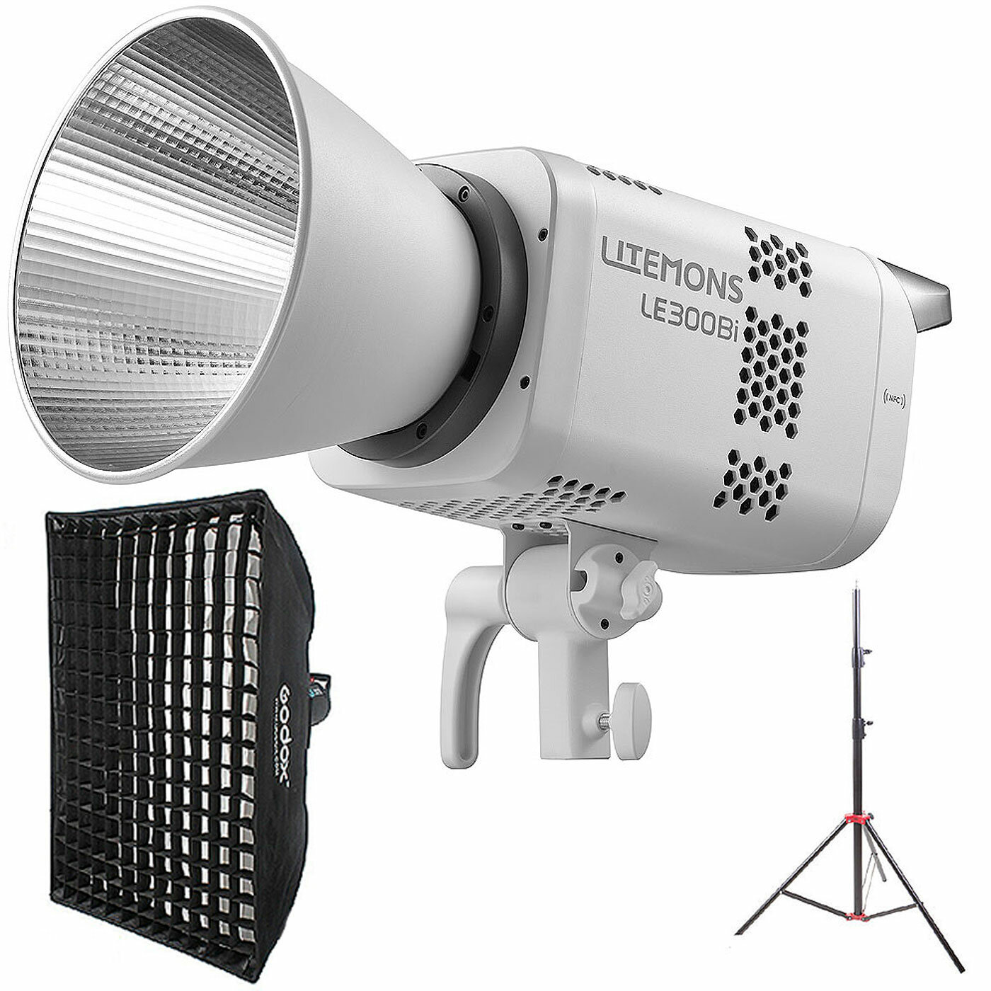 Студийный комплект Godox LITEMONS LE300Bi + софтбокс и стойка