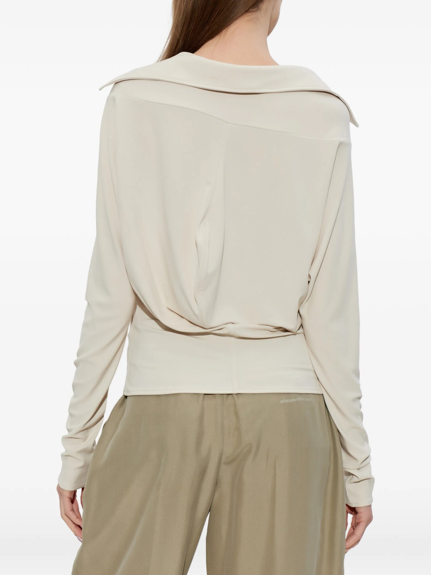 Топ Alexander Wang Draped long-sleeve top, размер 2XS, разноцветный — фото 1