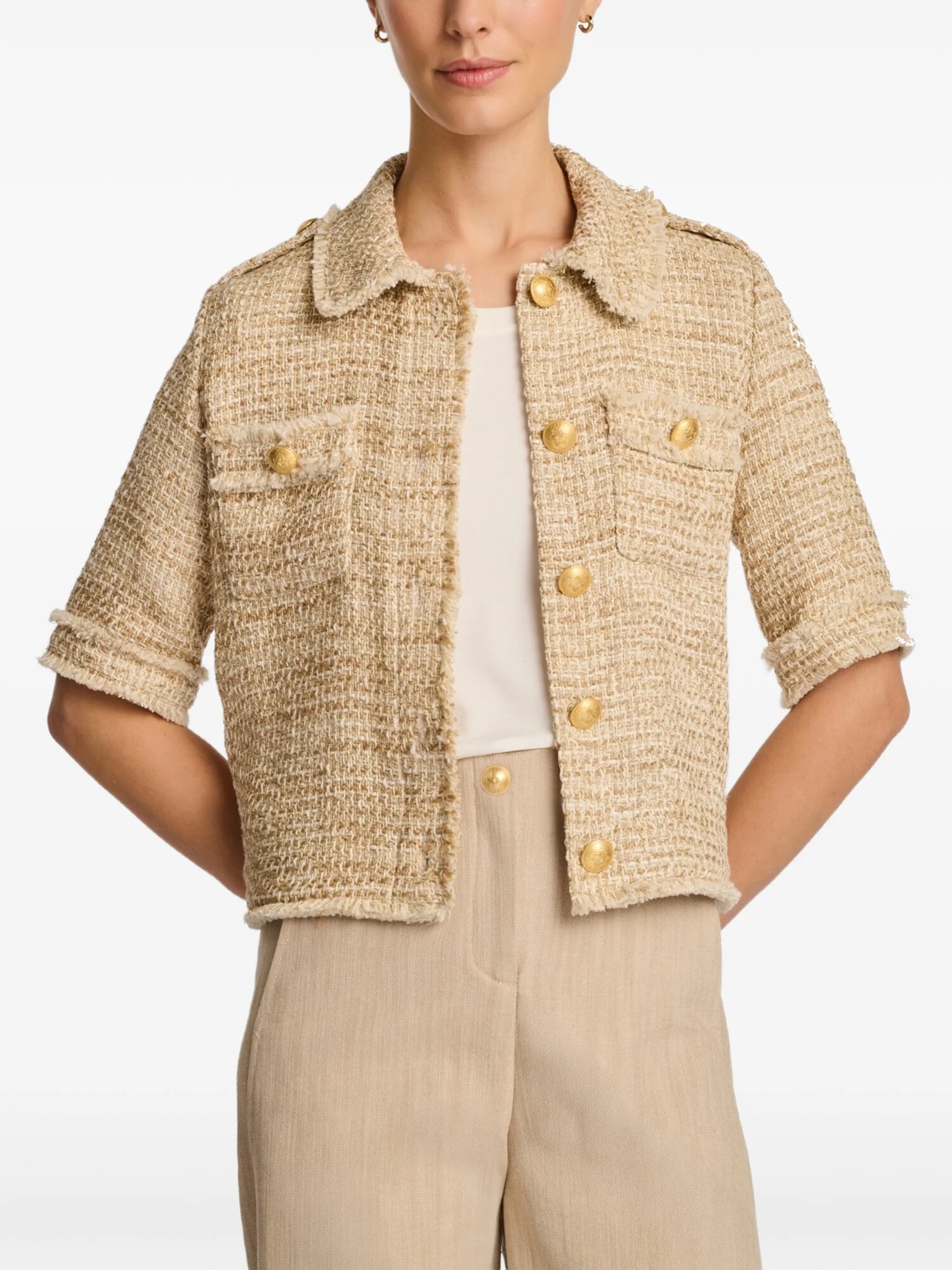 Рубашка WEILL Tweed buttoned shirt, размер 46, разноцветный — фото 1