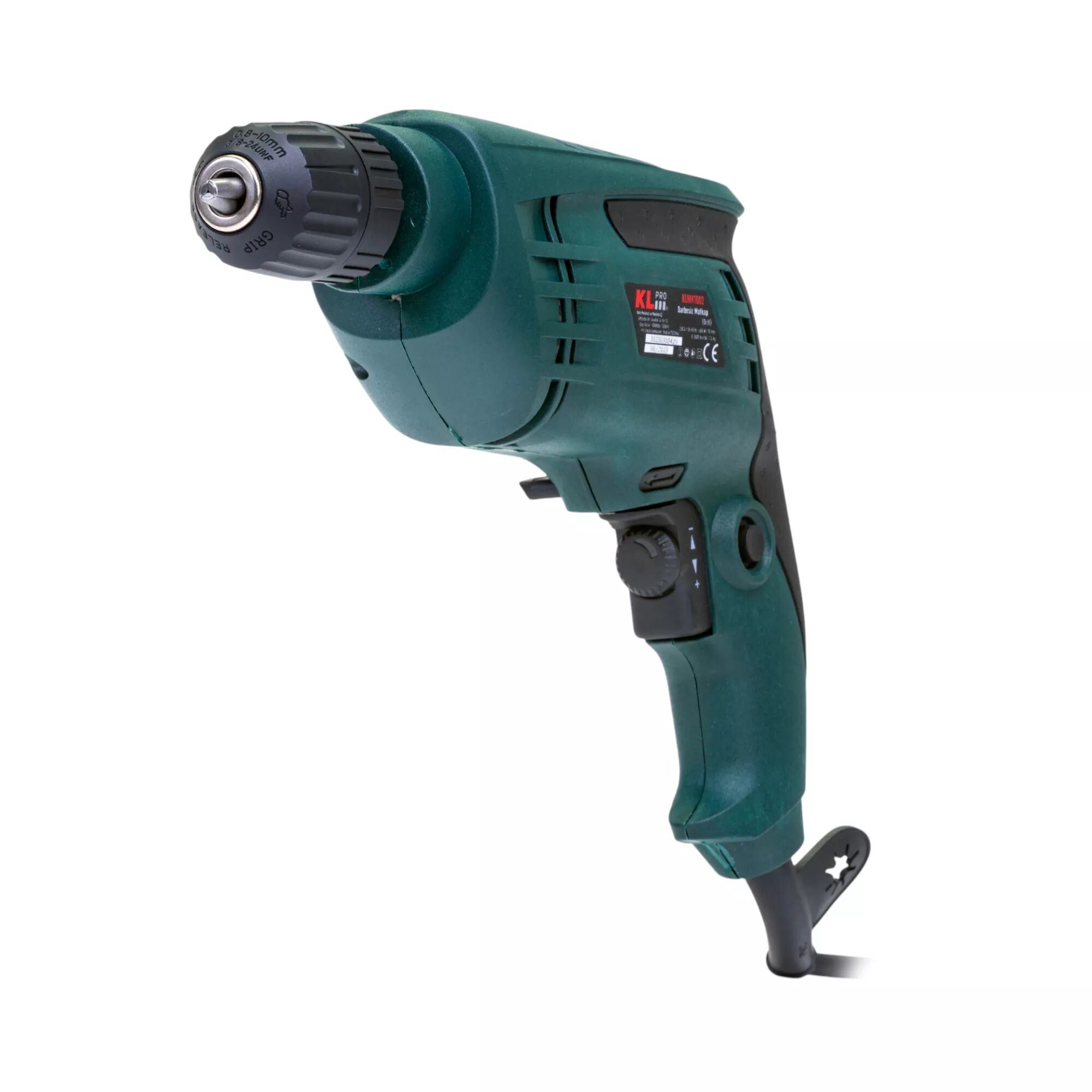 Профессиональная дрель KLPRO KLNM1002, безударная, 600Вт, 10мм, зеленая