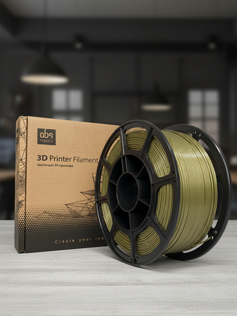 Пластик PETG 1кг (хаки металлик) от ABSmaker