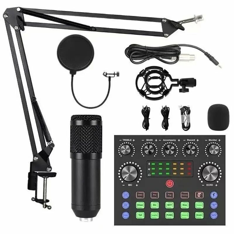 Микрофон для живого вокала BM800 металлическая большая панель в сочетании с V8S, черный