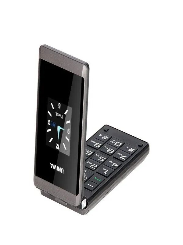 UNIWA X28 Мобильный телефон раскладушка, черный, для пожилых людей, с большими кнопками