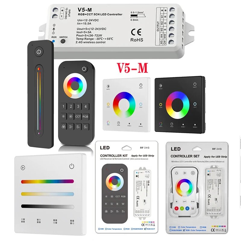 RGB+CCT LED RF контроллер V5-M — фото 1