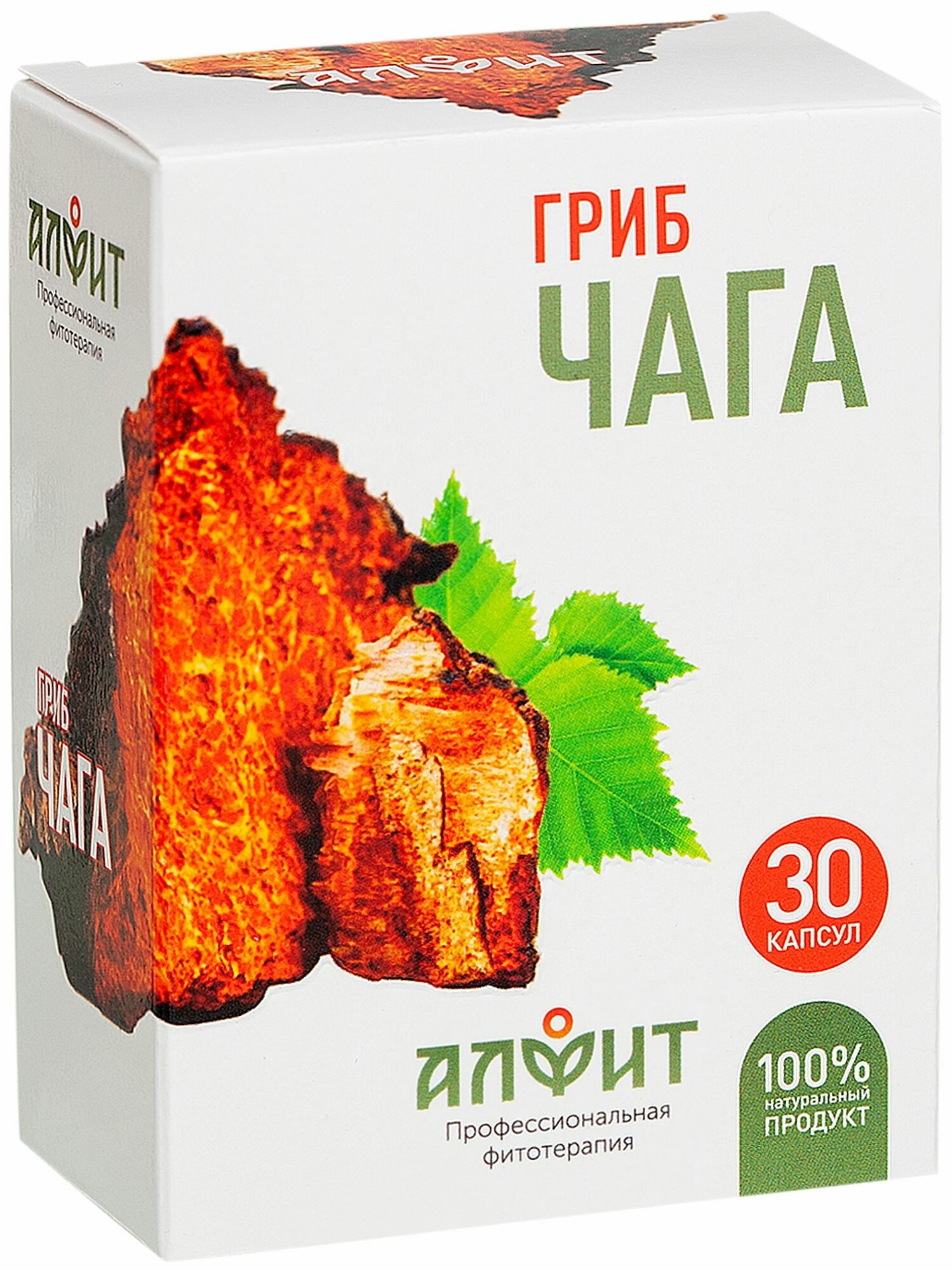 Чага для общеукрепляющего и иммуномодулирующего действия от бренда "Алфит", 30 капсул по 500 мг