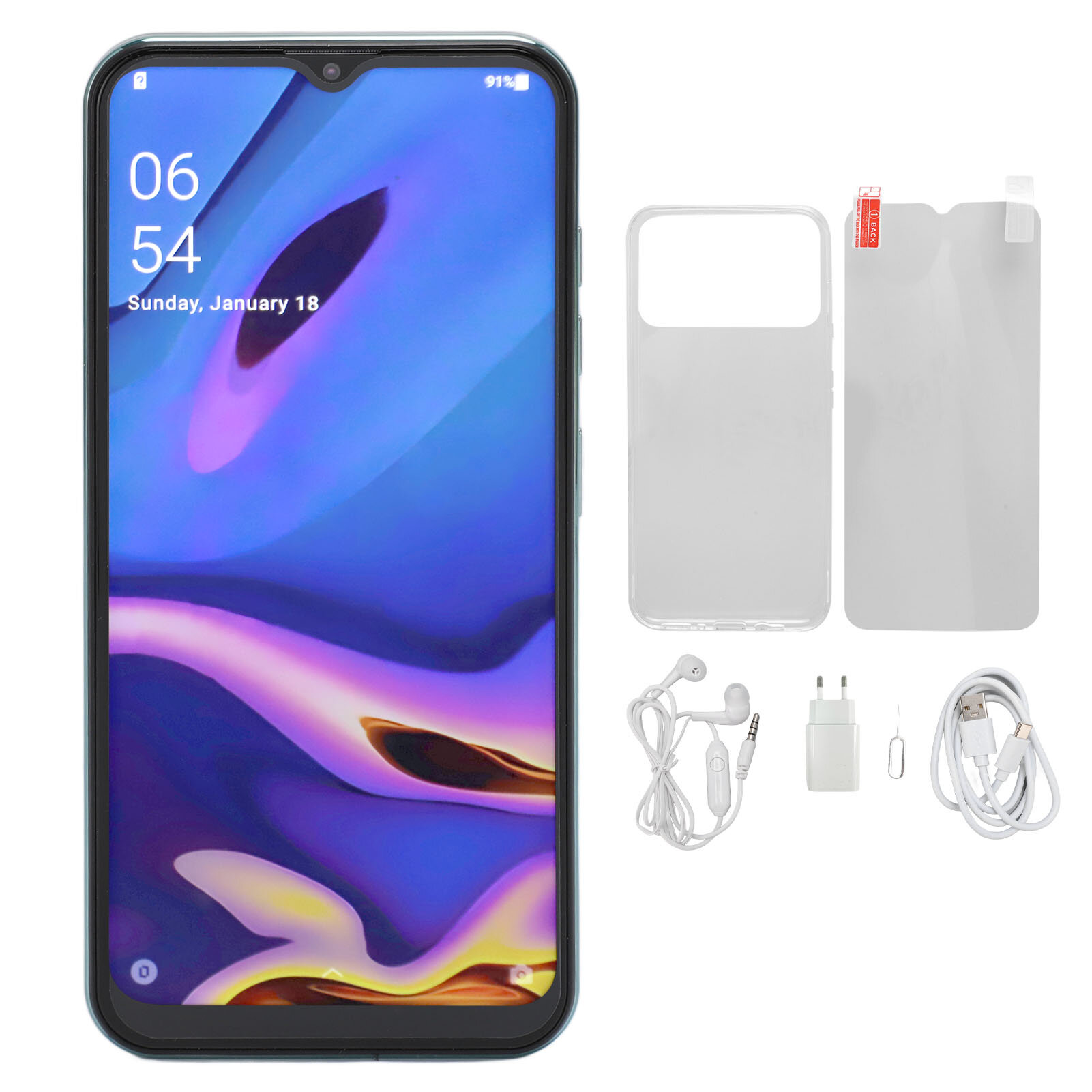 Смартфон M6 PRO 6.54 разблокировка по лицу, 3G, 4+64 ГБ, два слота SIM, 32+16 Мп, Android 13, 6800 м