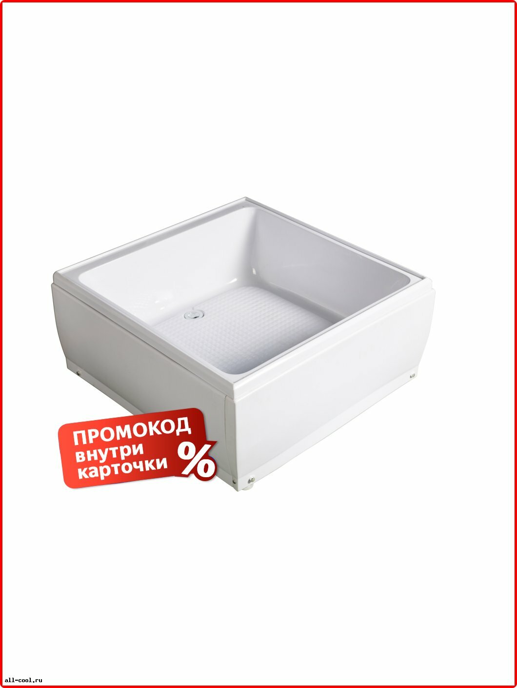 Душевой поддон WEMOR Donato 90x90 высокий, акрил, квадратный, белый