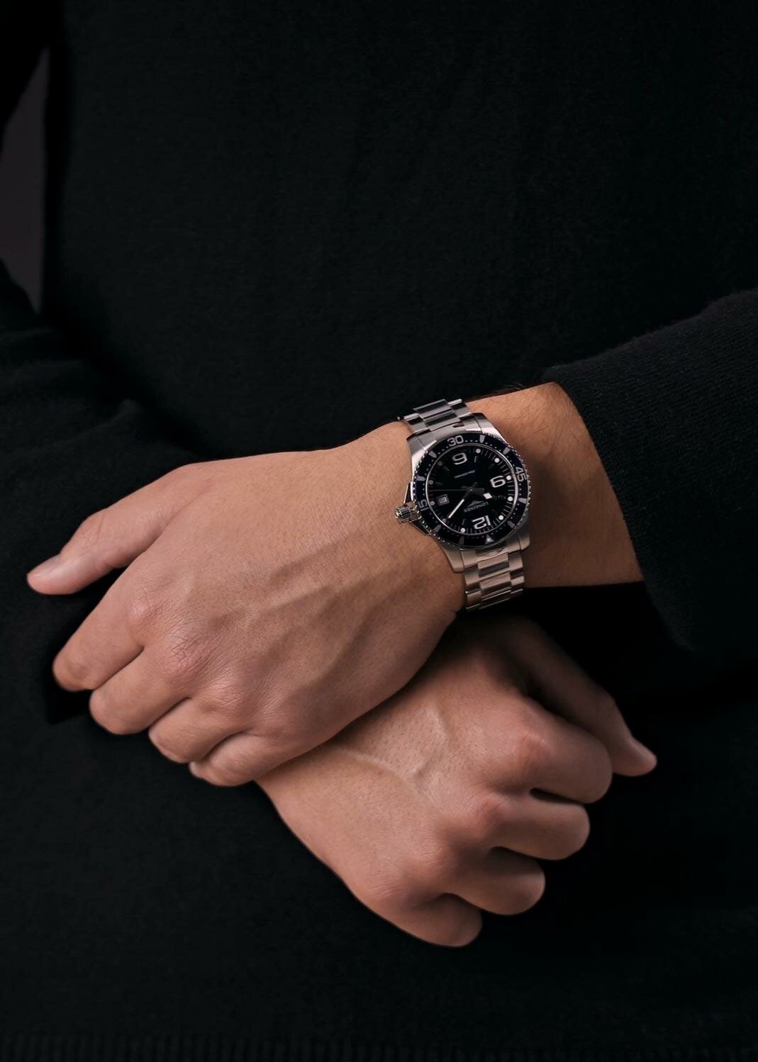 Наручные часы LONGINES, серебряный — фото 1