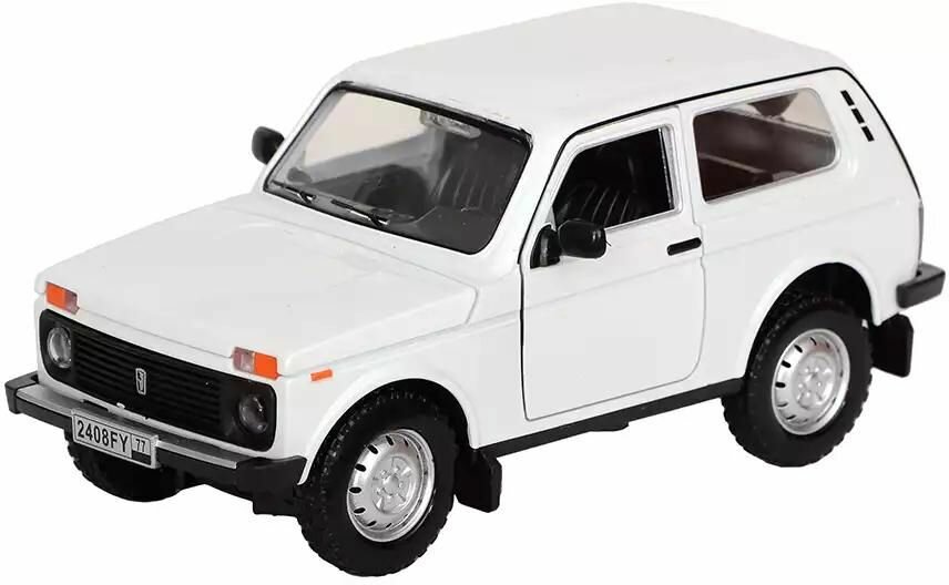 Модель машинки KINGS TOY Лада 2121 4х4 Нива, 17 см, масштаб 1:22, световые, звуковые эффекты, инерционная, белая