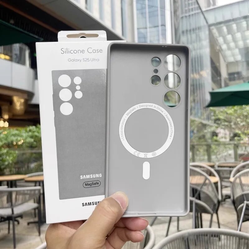 Оригинальный чехол для Samsung Galaxy S25 Ultra для Magsafe, шелковистый жидкий силиконовый чехол S25 Plus S25 + S25, магнитный чехол с беспроводной зарядкой