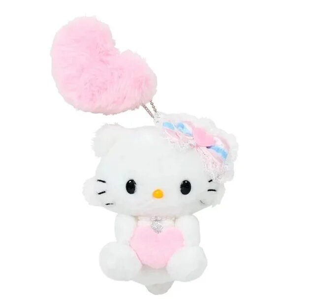 Новая юбилейная коллекция Sanrio, посвященная 50-летию Hello Kitty: плюшевая игрушка-подвеска в виде бантика, плюшевая игрушка в виде мультяшной кошечки, брелок для сумки в форме сердца в виде кошечки.
