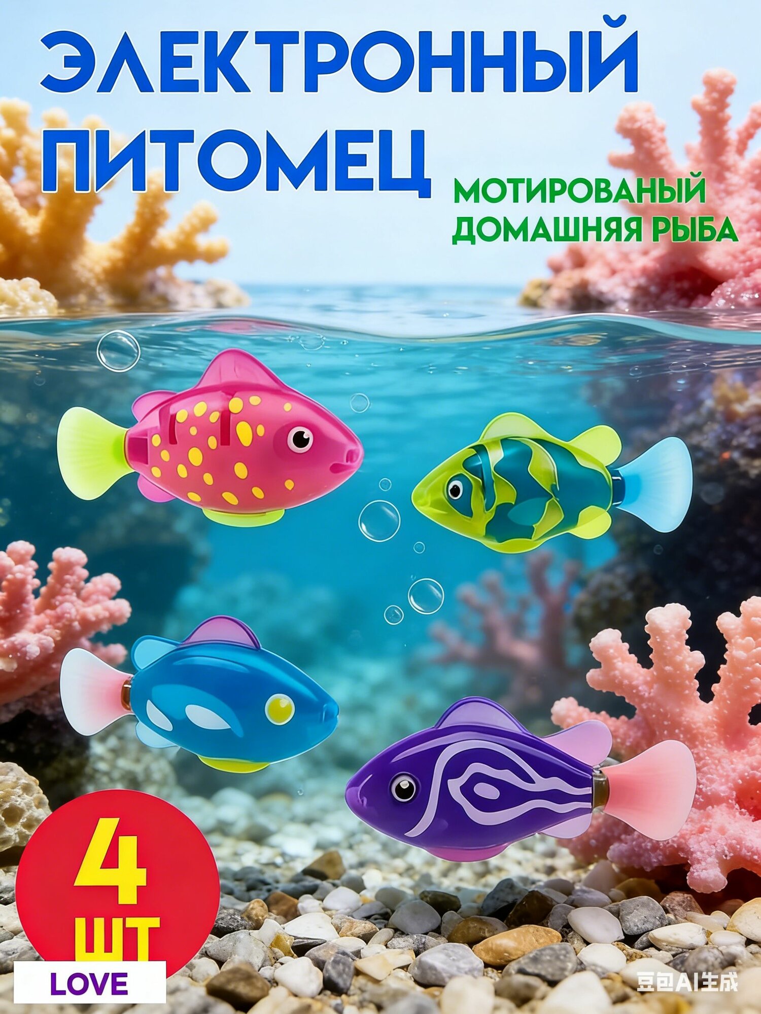 Водные игрушки Электрическая рыбка 4шт