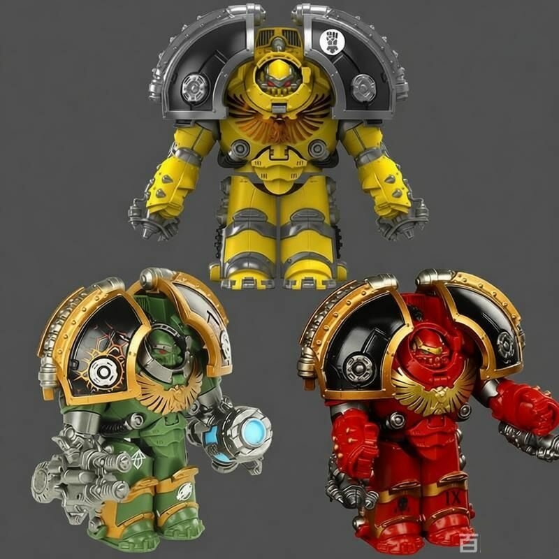 Набор минифигурки Вархаммер 40000 / Warhammer 40000(40K), Astartes, Tactical Dreadnought Armour, совместимы с легo конструкторами 3шт (8,8см, пакет)/K71-73