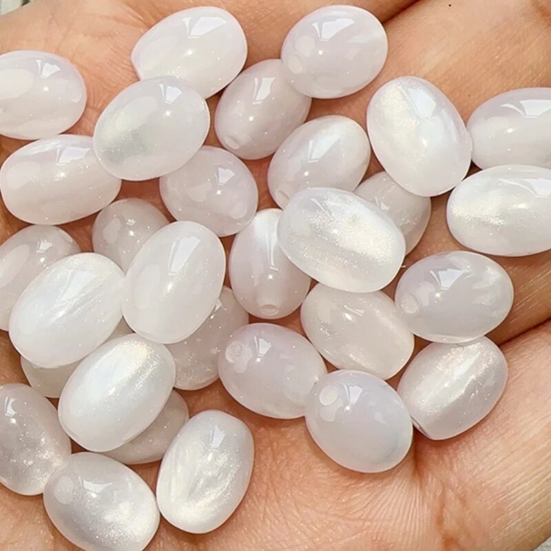 Бусины кошачий глаз белые 10 шт, Color: 11