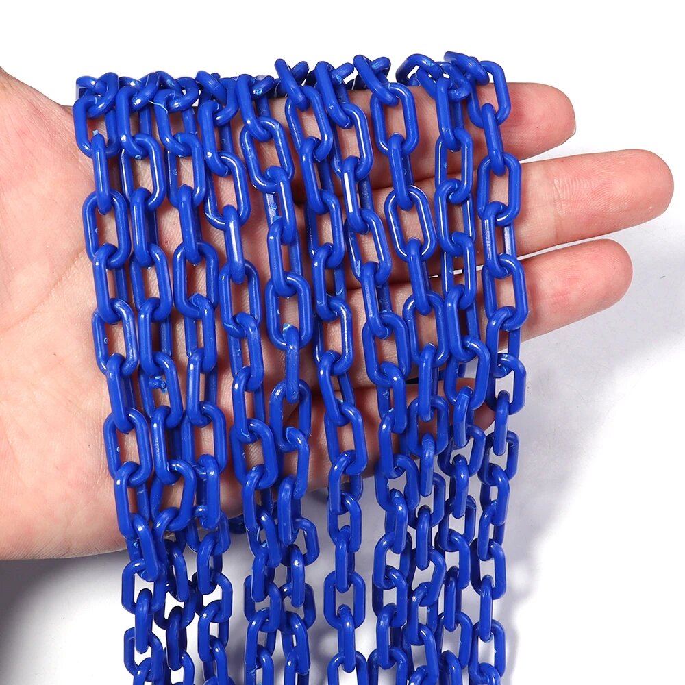 Акриловые цепочки квадратные 50 см набор из 10 штук Синий, Blue