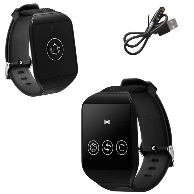 Водонепроницаемый Ресторан Пейджер Часы Приемник Беспроводная Кнопка Экстренного Вызова Браслет Для Пожилых Пациентов, Осуществляющих Уход