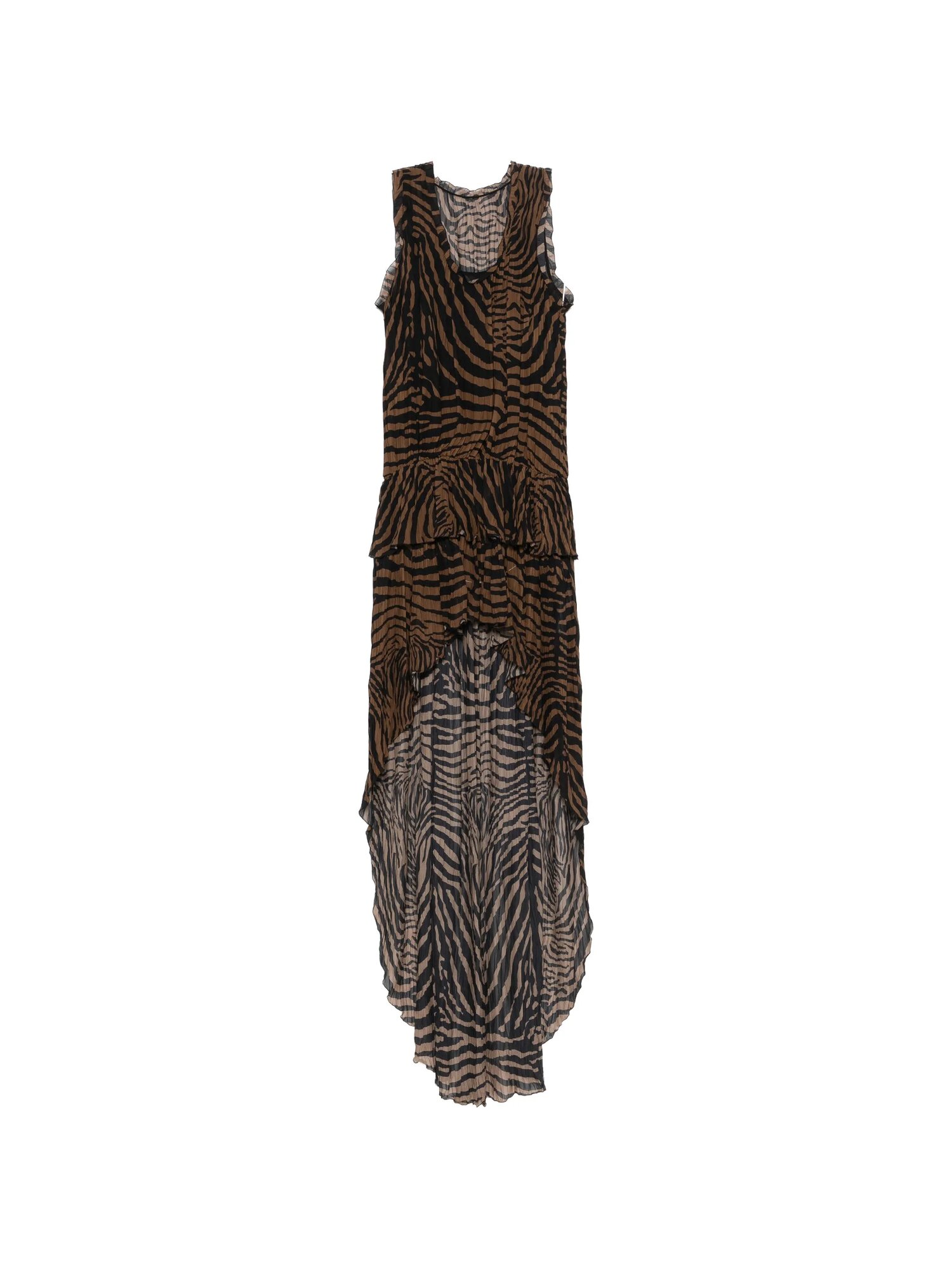 Платье Blumarine Ruffled zebra-print mini dress