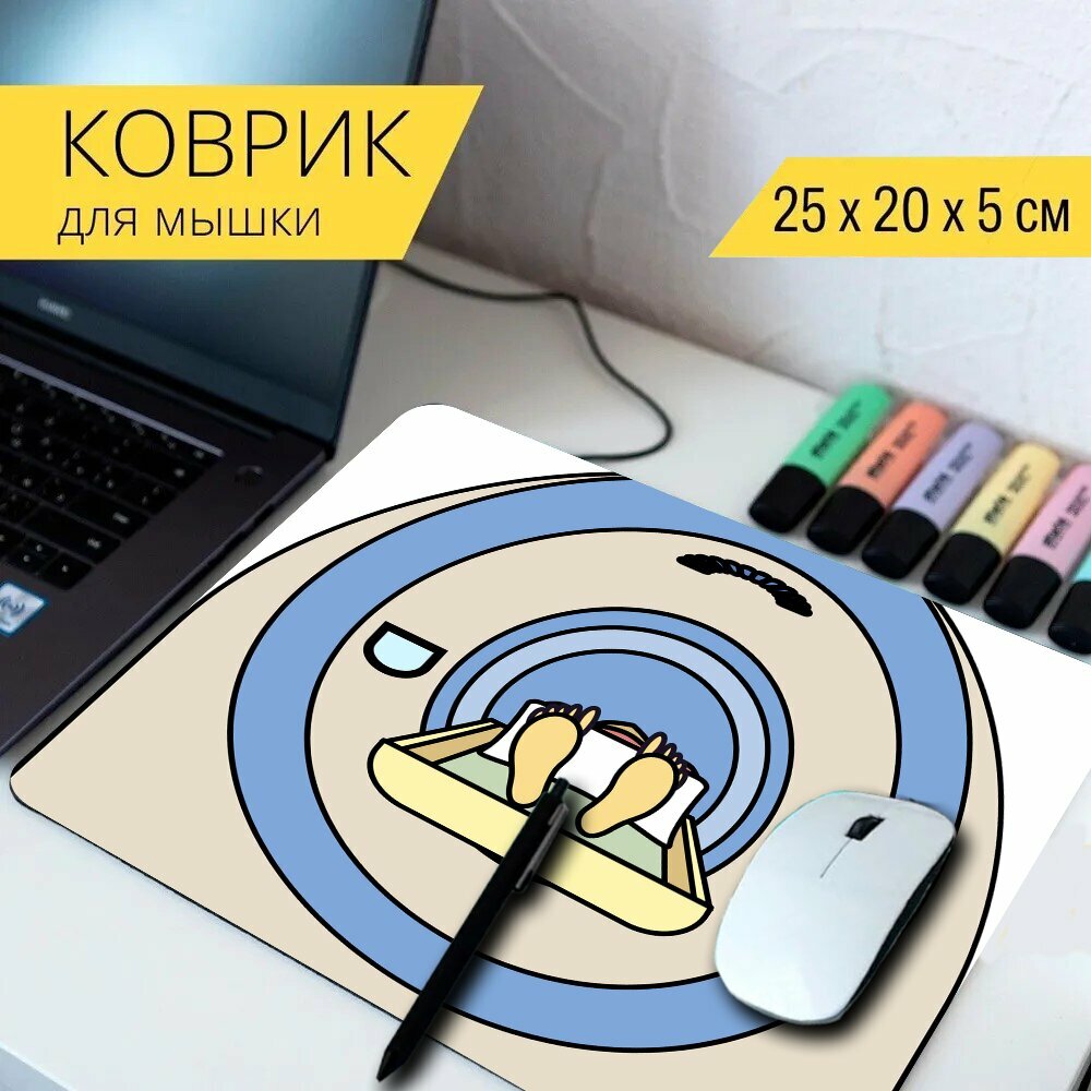Коврик для мыши с принтом "Графический, мрт, сканировать" 25x20см.