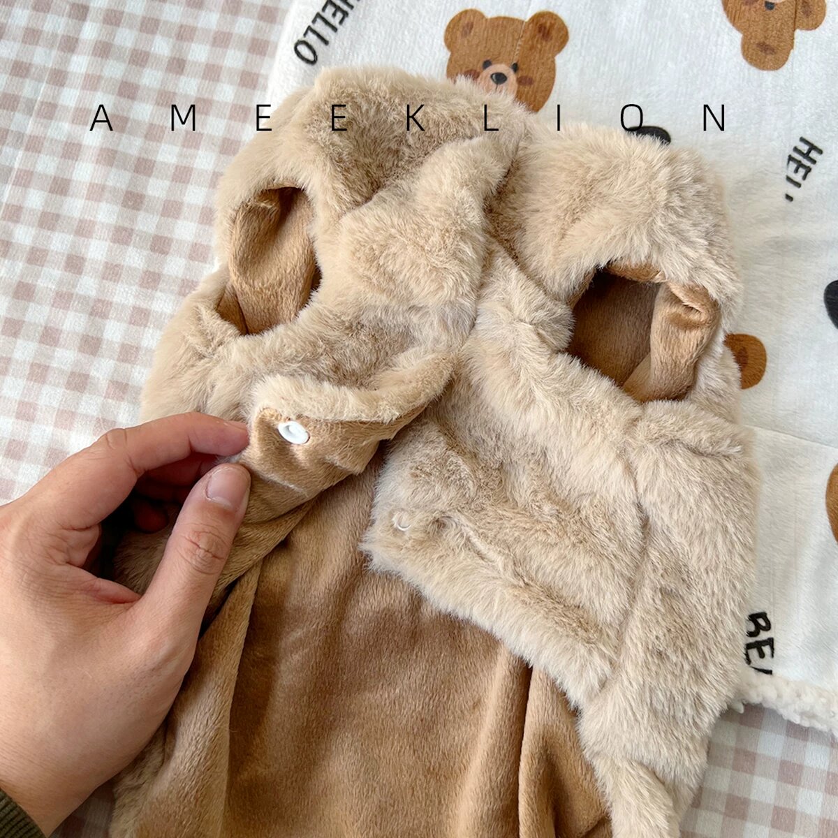 Кофточка Dreamy Bear из флиса для кошек и собак, цвет мокко-коричневый, размер XL (обхват груди 47 см) - зимняя теплая