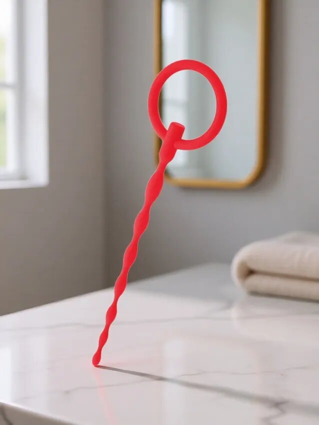 ToyFa Уретральный плаг Black&Red, силикон, красный