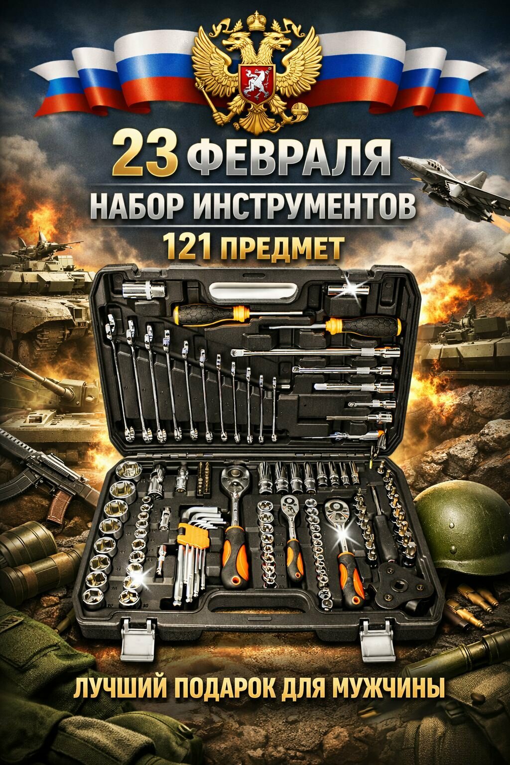 Набор инструментов для автомобиля 121 предмет