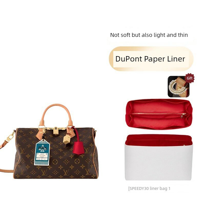 Внутренняя сумка LV Speedy 30 дюймов красного цвета для аксессуаров подушечного типа из премиум-кожи