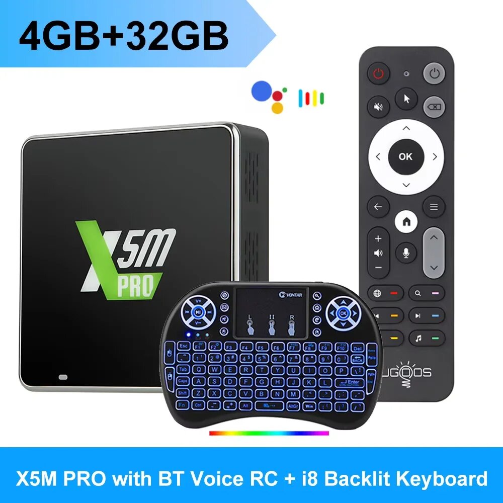 UGOOS X5M PRO Android ТВ-приставка 4ГБ/32ГБ, UK Plug, X5M Pro i8