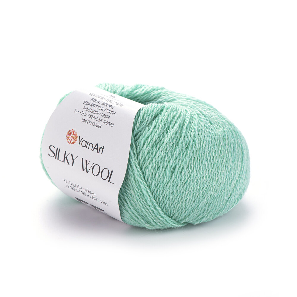 Пряжа для вязания YarnArt Silky wool 340 мята 25 гр/190 м 65% мериношерсть, 35% шелк Rayon